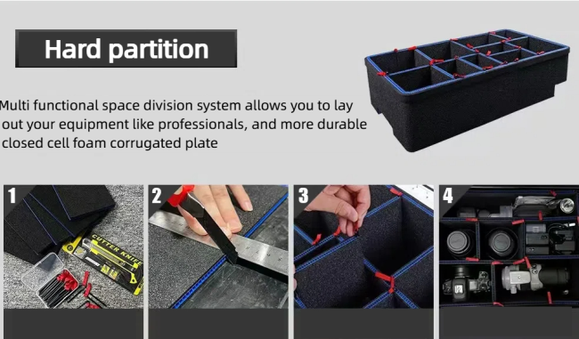 Close-up view of waterproof case latches and reinforced construction