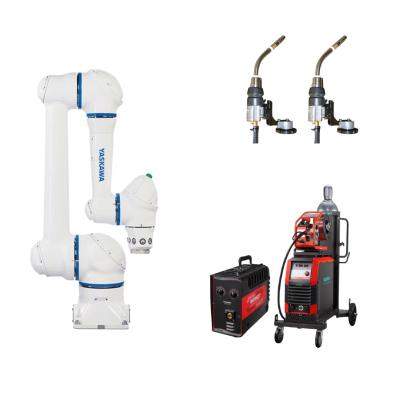 중국 6 축 유료물 10kg reach1379mm YASKAWA HC10DTP MIG MAG 웰더와 함께 웰딩 로봇으로 협력 로봇 판매용