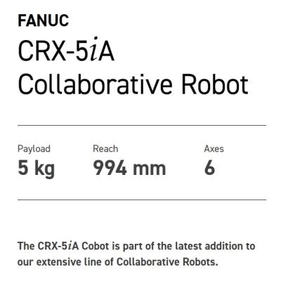 중국 5kg 유해물 994mm 도달 로봇 FANUC CRX-5iA 판매용