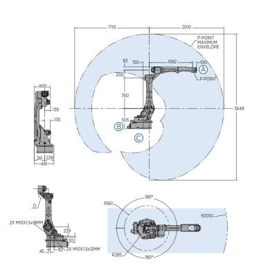 Chine Yaskawa Motoman 6-Axis, Extended-Reach AR2010 Robot de soudage offre rapide et puissant avec YRC1000 contrôleur de robot à vendre