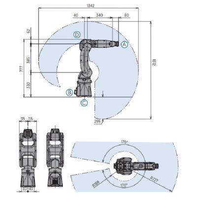 Chine GP7 6 bras d'axe robot pour la charge utile de manutention de matériel 7 kg atteindre 927 mm Robot de manutention de matériel rapide et précis à vendre