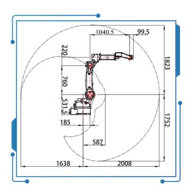 중국 6 축 중국 GBS 아크 용접 로봇 GBS6-C2080 Ehave CM350AR 용접 기계와 함께 판매용