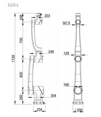 China Carga útil colaborativa de AXIS 6kg del brazo 6 del robot de la aleación de aluminio para el robot de soldadura en venta
