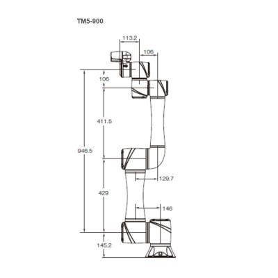 China Techman Robot TM5-900 met 900 mm bereik en 4 kg nuttige lading van 6 Aixs Manipulator als Cobot Te koop