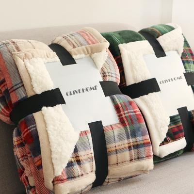 China Gepersonaliseerde Plaid Sofa Flannel Sherpa Fleece Throw Blanket voor hoge normen Te koop