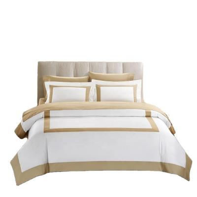 China Star Hotel Plain White Luxury Comforter Quilt Cover Bedden van katoenen stof Te koop