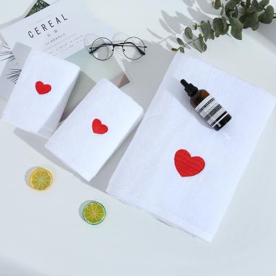 Cina Mensola da bagno bianca morbida e spessa in cotone puro con ricamo personalizzato in vendita