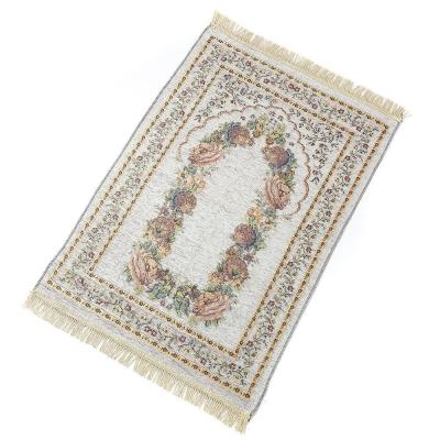Cina Altezza di pila di peluche Modello astratto Ricamo di filato di cotone Muslim Islam Matta di preghiera in vendita