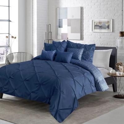Cina Popolarezza Stock 90GSM 3 pezzi Pintuck Cover Soft Microfiber Letto Set Tutte le stagioni Chiusura a cerniera personalizzata in vendita
