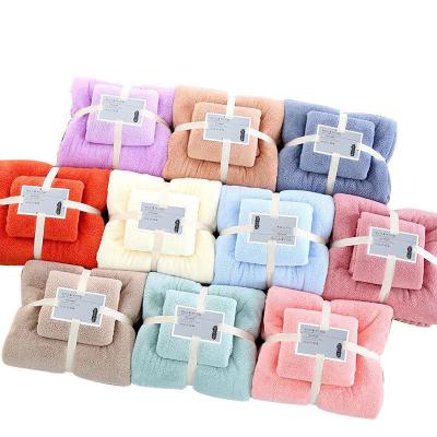 Cina Coral Fleece Cooling Turkish Towel Set 5 stelle Colorato Zero Twist Gift Set Bagno Towel in vendita
