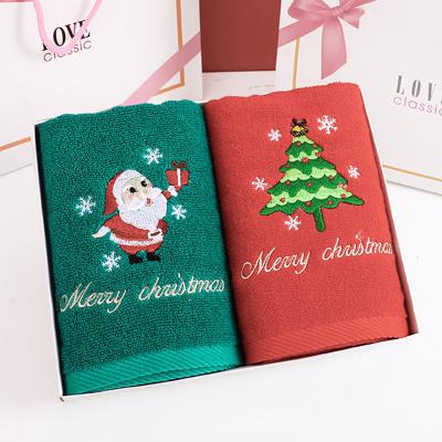 Cina Set di asciugamani ricamati per Natale Asciugamani da bagno in cotone al 100% in scatola regalo per tutti in vendita