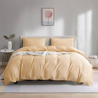 Cina Set di lenzuola in fibra di bambù a colori solidi personalizzato 60S 300TC con copertura di coperta e coperture per cuscini in vendita