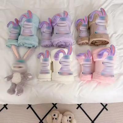 Cina Asciugamano da bagno per bambini in microfibra rettangolare con materiale assorbente morbido e modello 3D di animali in vendita