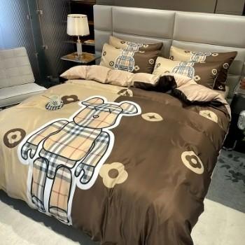Cina Set di lenzuola da letto in cotone spazzolato in 4 in 1 in colori diversi per casa e hotel di lusso in vendita