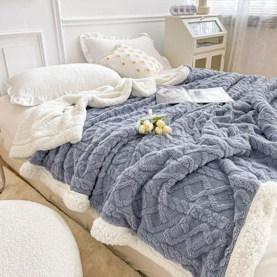 中国 シンプル スタイル 極毛 毛布 双面羊毛 冬の夜にカシミール プレッド 販売のため