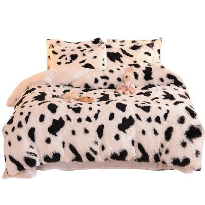 Cina Colore arcobaleno pelliccia finta velluto pelliccia pelosa biancheria da letto morbida set 4 pezzi perfetto per la casa in vendita