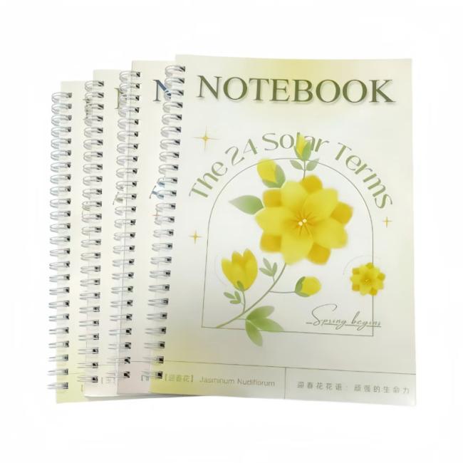 Custom spiral notebook side view