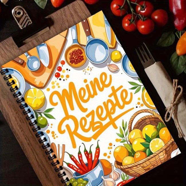 Front view of black spiral hardcover notebook