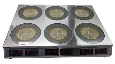 Cina Stufa commerciale di induzione del bruciatore infrarosso della lamina piana 220V 6 di Okicook in vendita