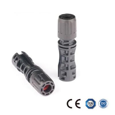 China Black Color PPO Solar Panel Connectors with Cromp Connection Copper Ag Plated Contact for Weather Resistant Solar PV Modules for sale