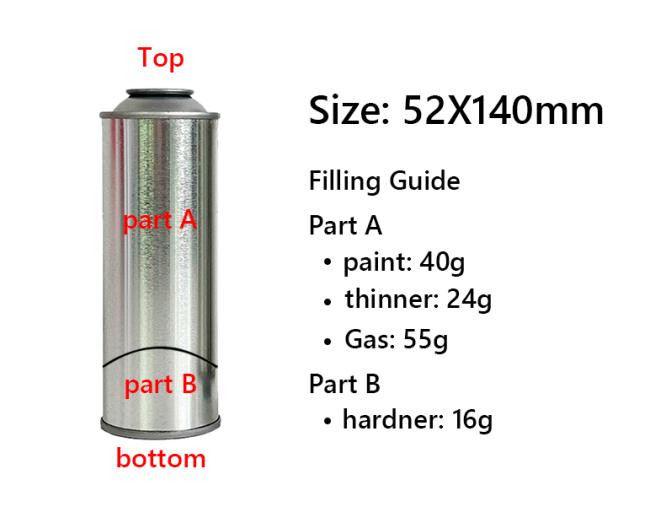 Aerosol can technical specifications diagram