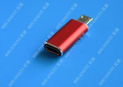 Red USB 3.1 Type C Male to Micro USB 5 Pin Micro USB Slim For Cell Phone