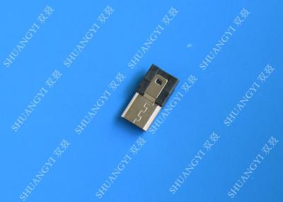 Two Port Waterproof Micro USB Connector 5P Plug Straddle B Line End For Cable