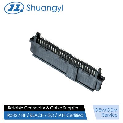 China SAS 68Pin Female 180° Wire to Board Connector 30u'' Gold Plated High-Speed Signal Transmission PCB Electronic Connector for Server and Storage Devices for sale