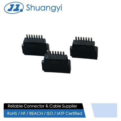 China SATA 7P SMT female PCB connector, 1.27mm pitch gold-plated terminals, right-angle board mount, high-speed data signal transmission, customization for server, storage, automotive electronic devices for sale