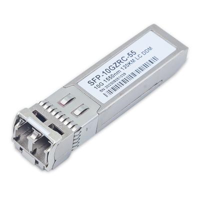 Cina 10GBASE SFP+ ZR 120km lunga distanza 1550nm duplex LC su OS2 SMF Transmission Transceiver Module in vendita