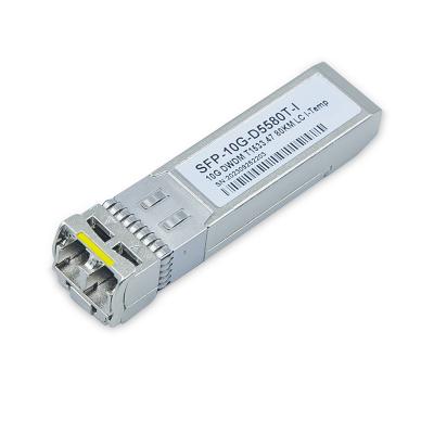 Cina 10G SFP+ C17-C61 (1528.77nm-1563.86nm) 80km I-Temp DWDM 50GHz/100GHz ITU Grid Transceiver su modulo LC duplex SMF in vendita
