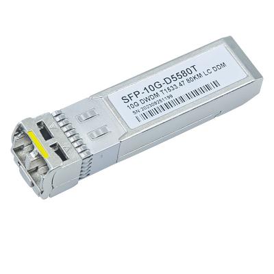 Cina 10G SFP+ C17-C61 (1528.77nm-1563.86nm) 80km C-Temp DWDM 50GHz/100GHz ITU Grid Transceiver su modulo LC duplex SMF in vendita