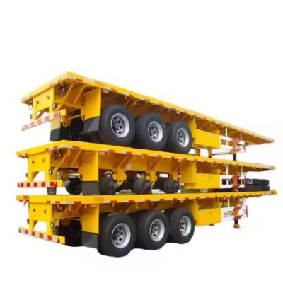 China Hot Selling 40ft & 20ft &45ft& 53ft Steel Container Durable Flatbed Semi-Trailer for Normal Bulk Cargo Transport for sale