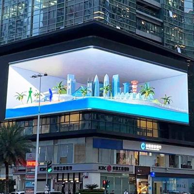 China Outdoor Fixed Giant 3D Led Video Wall Billboard Advertising Panel P5 P6 P8 P10 HD Naked-Eye LED Display Screen With Corner for sale