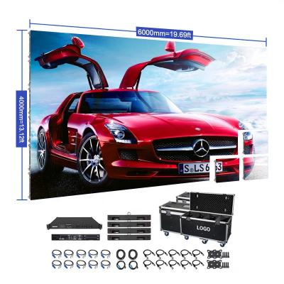 China Superior Performance 6x4m Stage Background Video Wall Screen P2.6 P2.98 P3.91 High Resolution Giant Led Display for Auto Show for sale