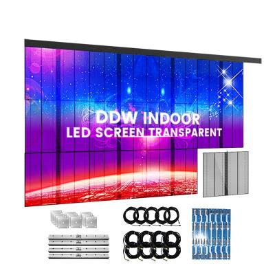 China Hight Brightness See Through Windows Clear Glass Video Wall P2.6 P2.8 P3.9 HD Transparent Led Screen for Advertising Display for sale
