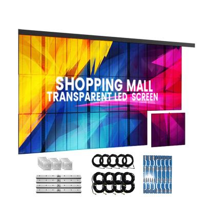 China High Quality Shopping Mall Ceiling Hang Transparent Curtain Advertising Screen P3.91 High Brightness Pantalla Led Transparente for sale