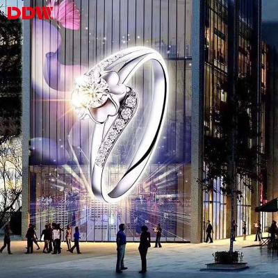 China Windows Curtain Clear Large Advertising Video Wall P7.8 P10 P15 Transparent Led Screen for Architectural Glass Exterior Walls for sale