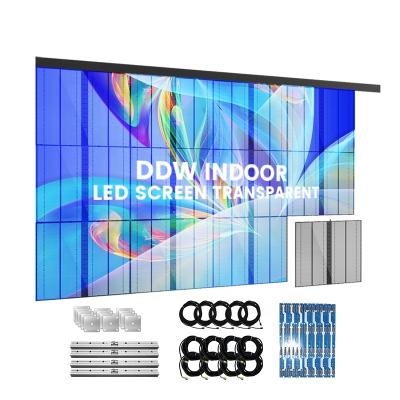 China Super Bright Clear Curtain Video Wall Panel P2.6 P2.8 P3.91 Transparent Led Screen for Exhibition Showroom Advertising Display for sale