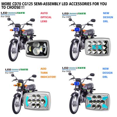 CD70 CG125 Motorcycle LED Headlight with DRL and Long Lifespan Universal Fitment