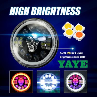 Κίνα Συγκρότημα φώτων LED για μοτοσυκλέτες 10000LM για το σύστημα φωτισμού Skull Ghost 7 Inch προς πώληση