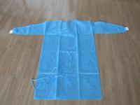 Quality Nonwoven SMS / PP + PE Disposable Medical Gowns / Surgical Isolation Patient Coat S M L XL for sale