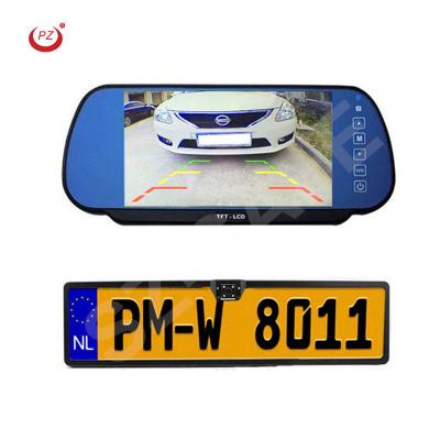 Cina Automatically Change Camera Video 7 Inch TFT LCD Screen Car Monitor With License Plate Frame Rear View Reverse Camera in vendita