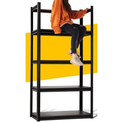 Cina Rack da garage in metallo nero 5 scaffali scaffali in acciaio scaffali da magazzino pesanti in vendita