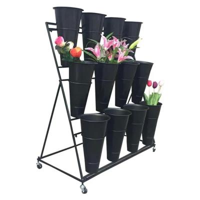 Cina Fabbrica colore personalizzato dimensione fioraio scaffale vassoio da fiore Display Stand Fiore Display Rack in vendita