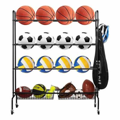 Cina Fabbrica colore personalizzato taglia Metallo Basket Rack Sport Ball Storage Garage Sport Ball Rack per il garage in vendita