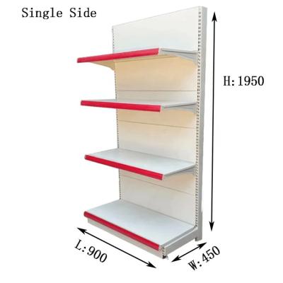 Cina Display Gondola Supermercato scaffale di alta qualità Moda Bianco Acciaio Metallico Negozio Livello leggero Supermercato scaffale in vendita