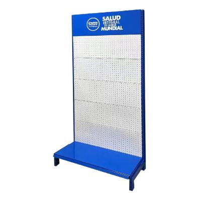 Cina Xingye Factory Custom Size Color metallo supermercato scaffale perforata schiena piastra display rack in vendita