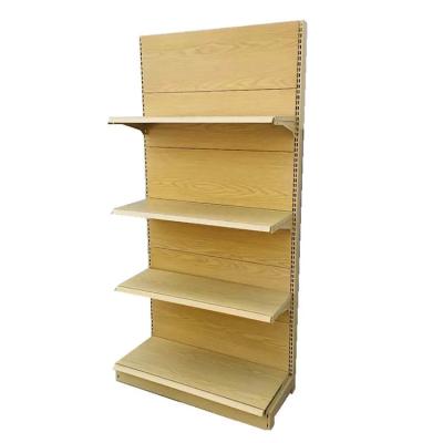 Cina Fabbrica Dimensioni personalizzate legno grano colore negozio di alimentari scaffalature scaffalature rivenditori scaffalature anaquele in vendita