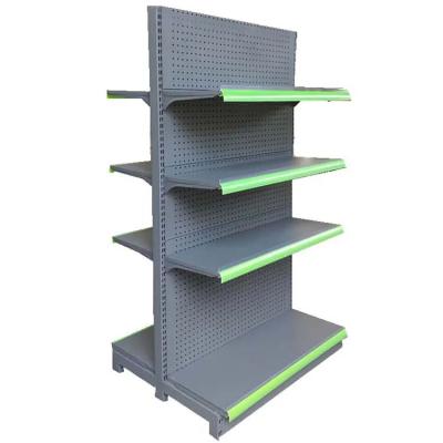 China Fábrica Tamanho personalizado Cor grão esmaltado lado duplo rack gôndola supermercado prateleiras de gôndola à venda